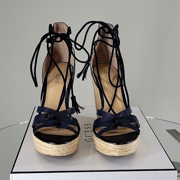 Guess | Shoes | Guess Faux Leather Platform Wedge Sandal | Poshmark